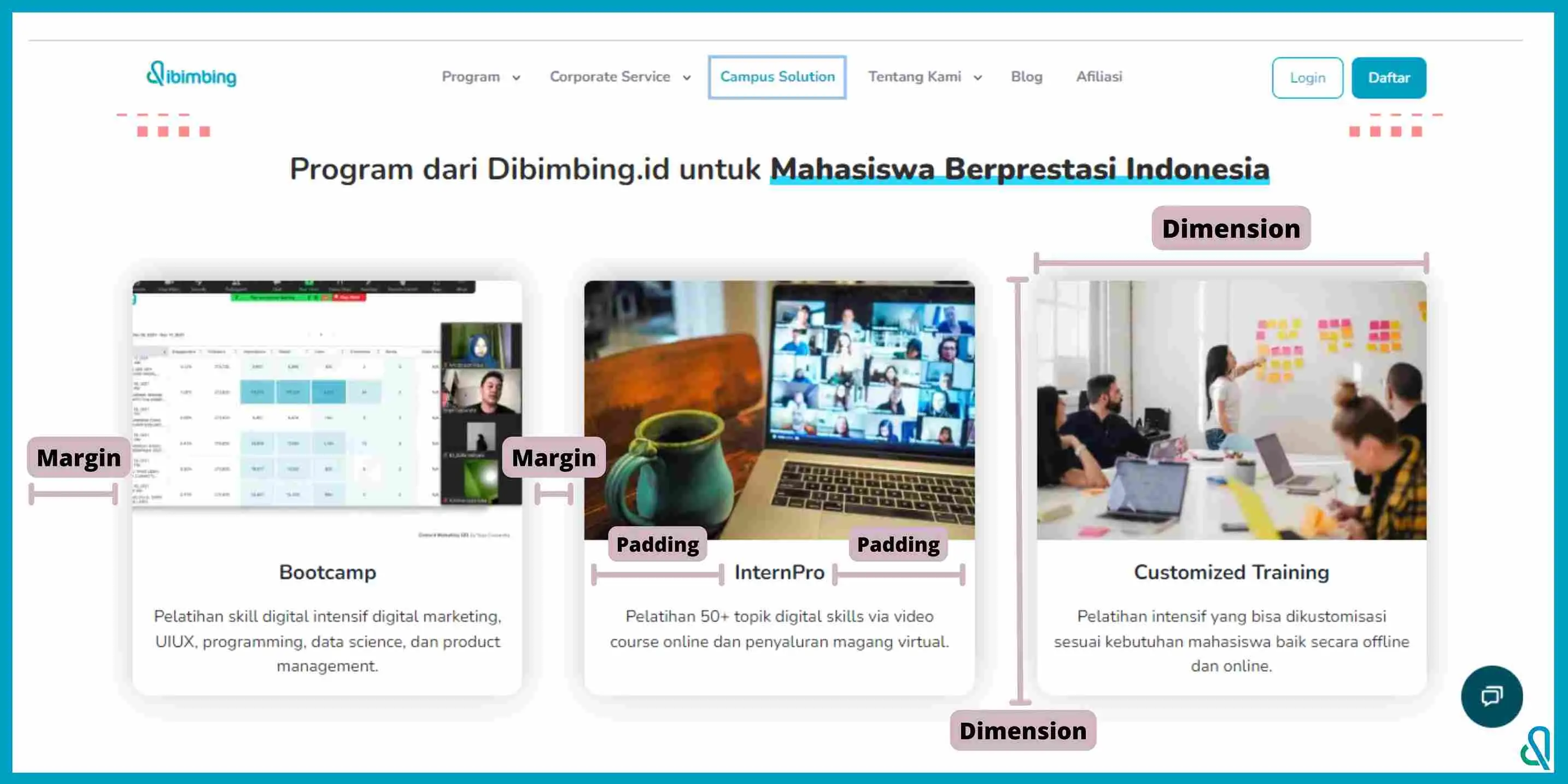dibimbing.id - Serba-Serbi Tentang Spacing dalam UI/UX Design Terlengkap!